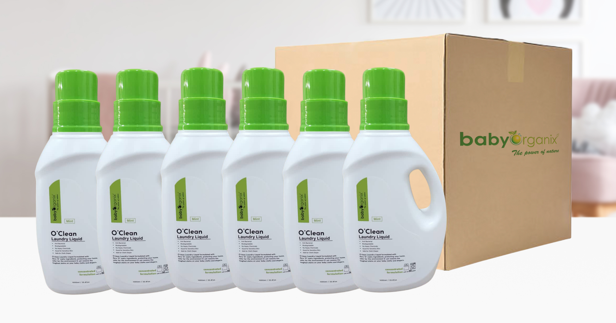 O'Clean Laundry Liquid (Mint) 6pcs - BabyOrganix
